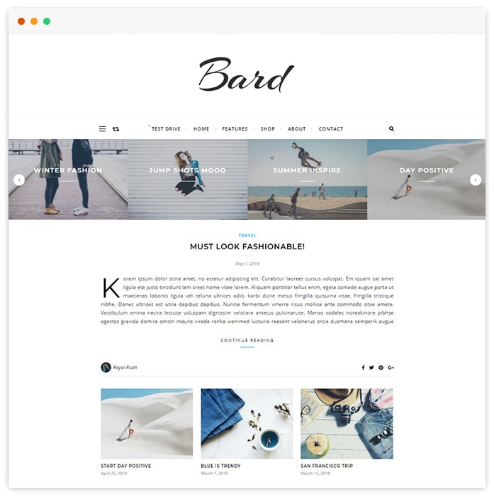 Bard Blog – Pro Version - WP Royal Themes